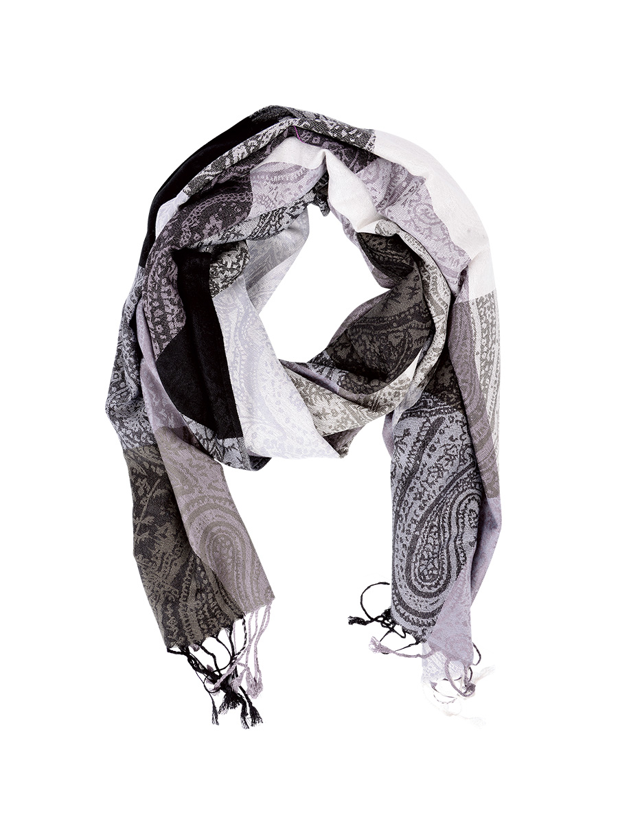 Goldline Jacquard Schal Black - Leder Meißner